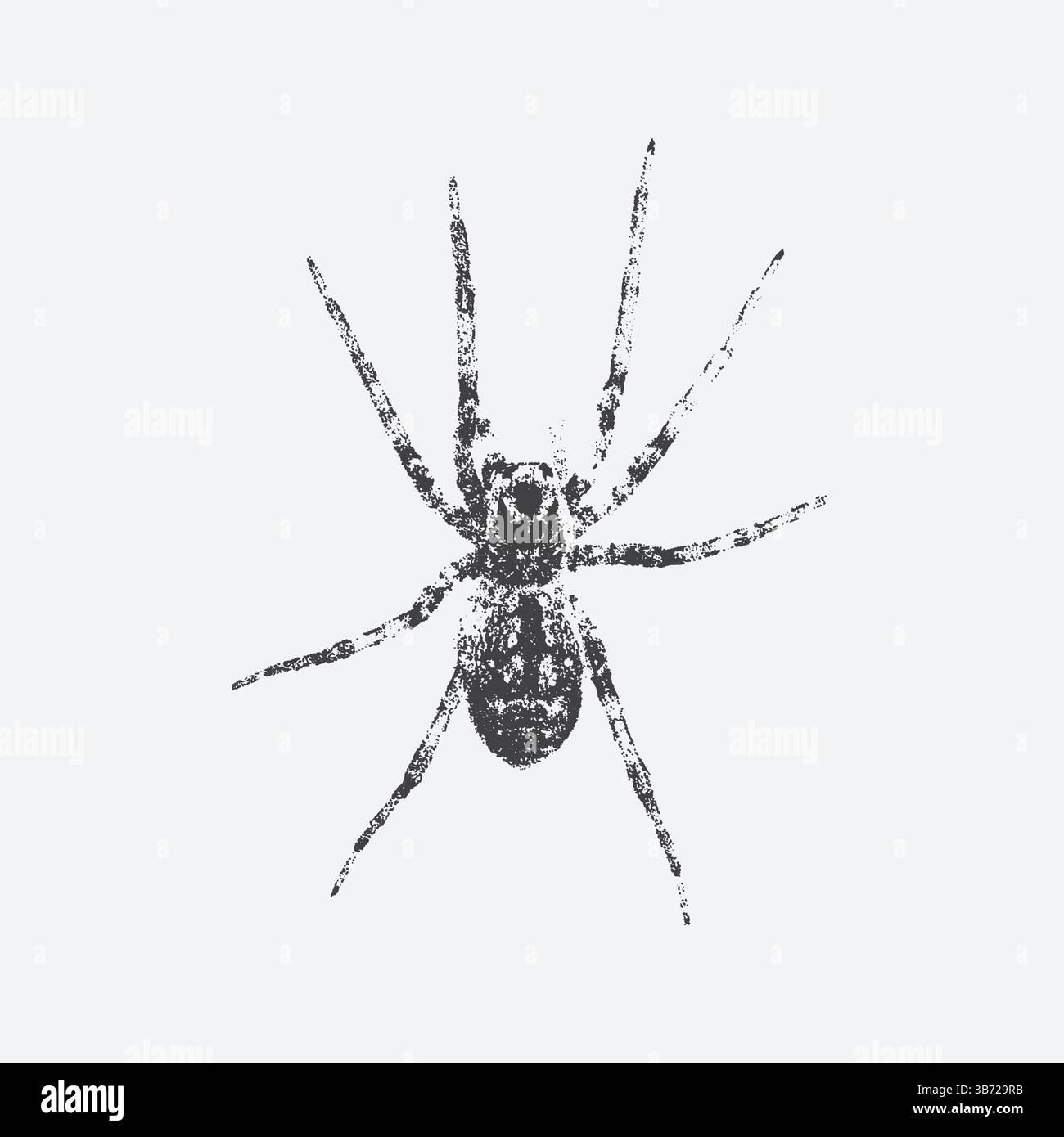 spider in a halftone stipple technique for a grunge punk Y2K collage ...