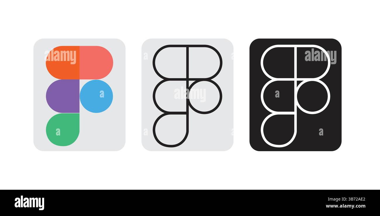 Figma logo. Design tool logo.Social media icon symbol logotype vector ...