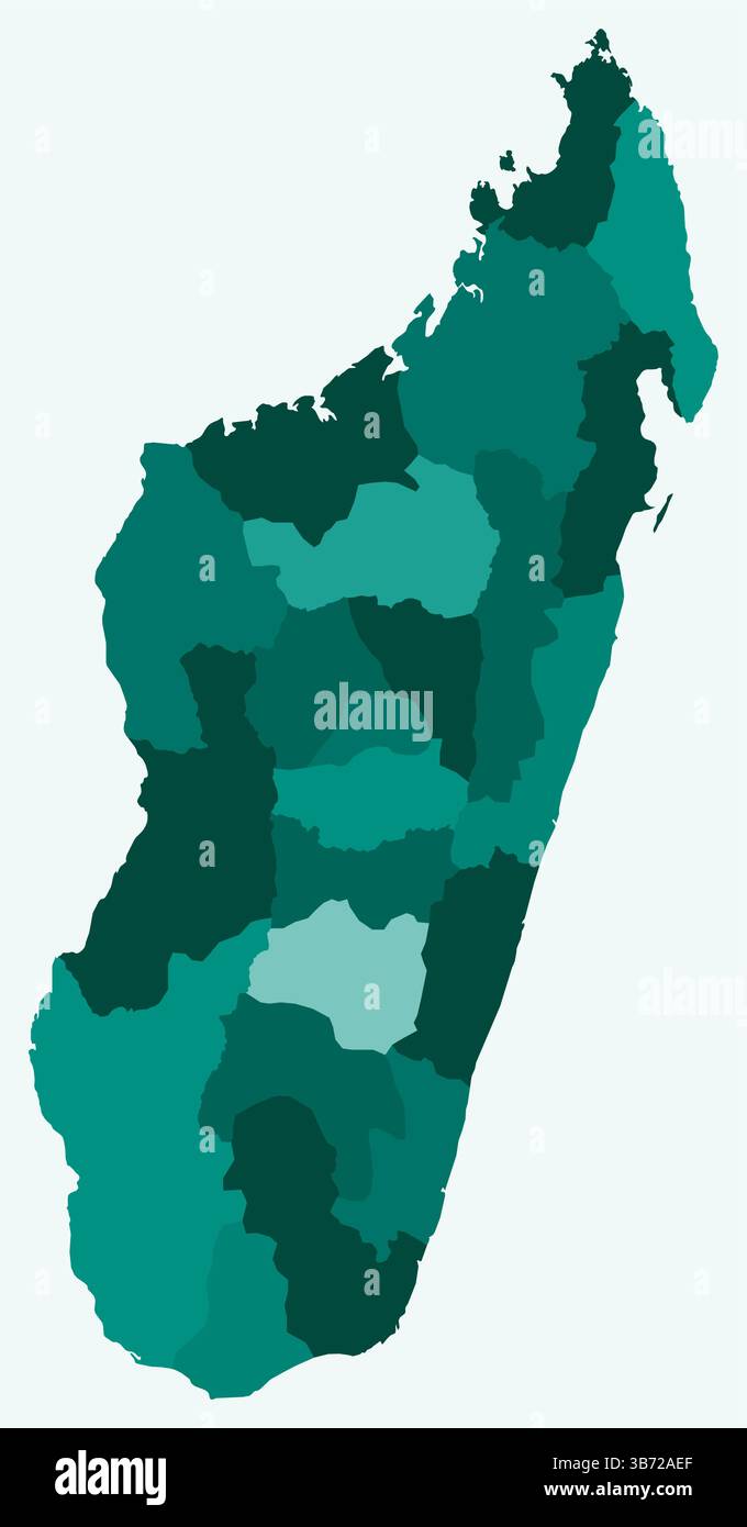 Map of Madagascar with regions. Just a simple country border map with ...