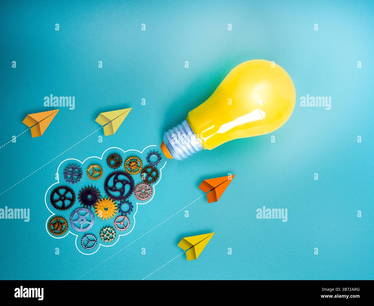Business team, creative idea, leadership, innovation concept. Yellow ...