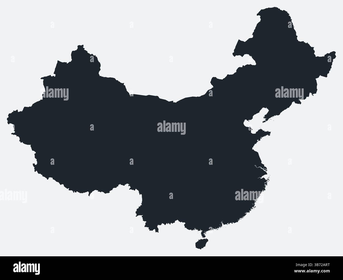 China map. Just a simple border map. Shape of the country. Flat blank ...