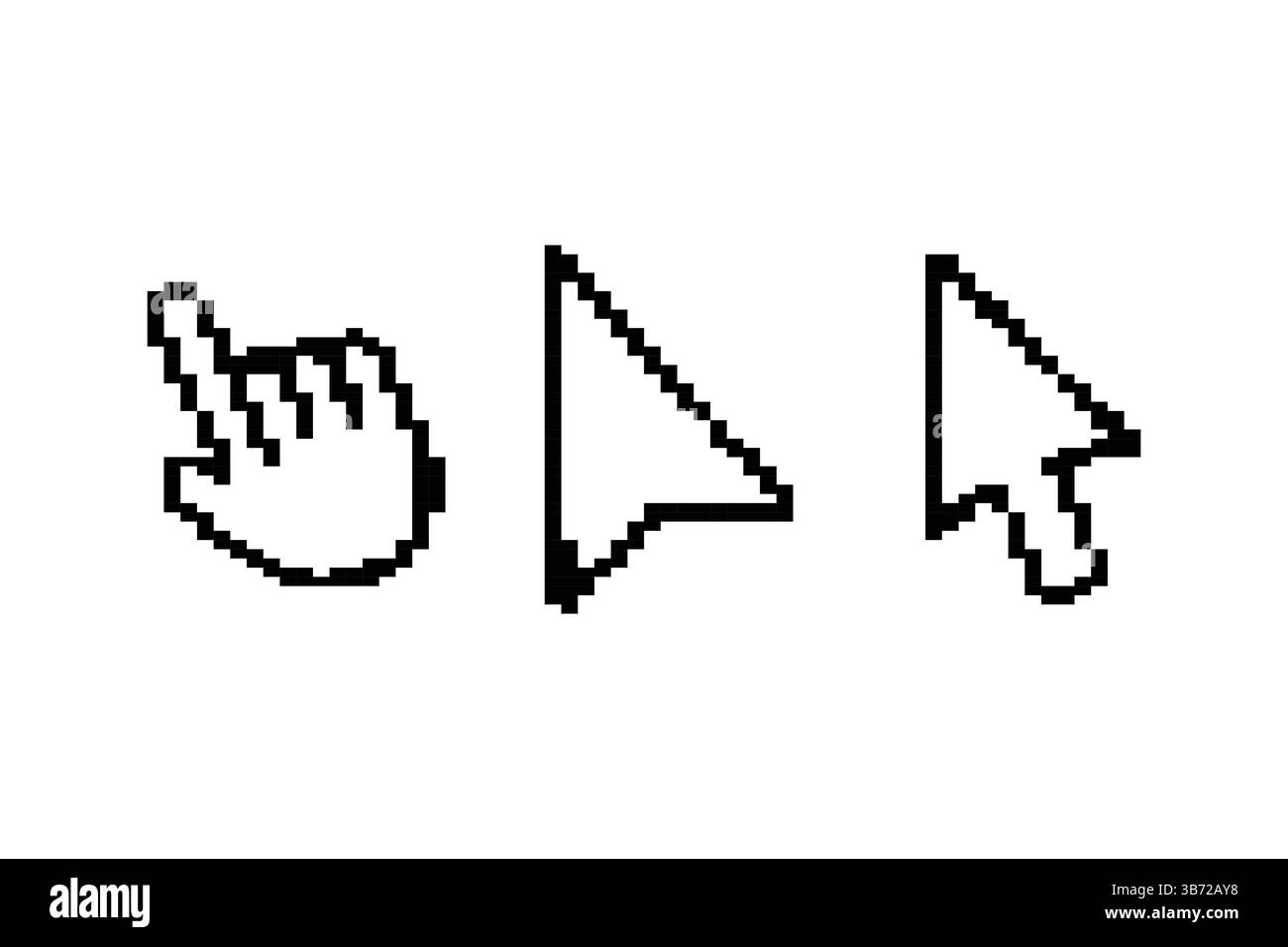 Hand pixel art Black and White Stock Photos & Images - Alamy