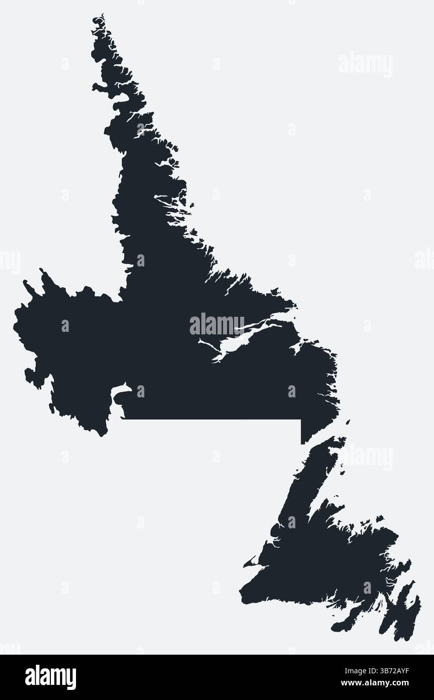 Newfoundland map. Just a simple border map. Shape of the province. Flat blank Newfoundland ...