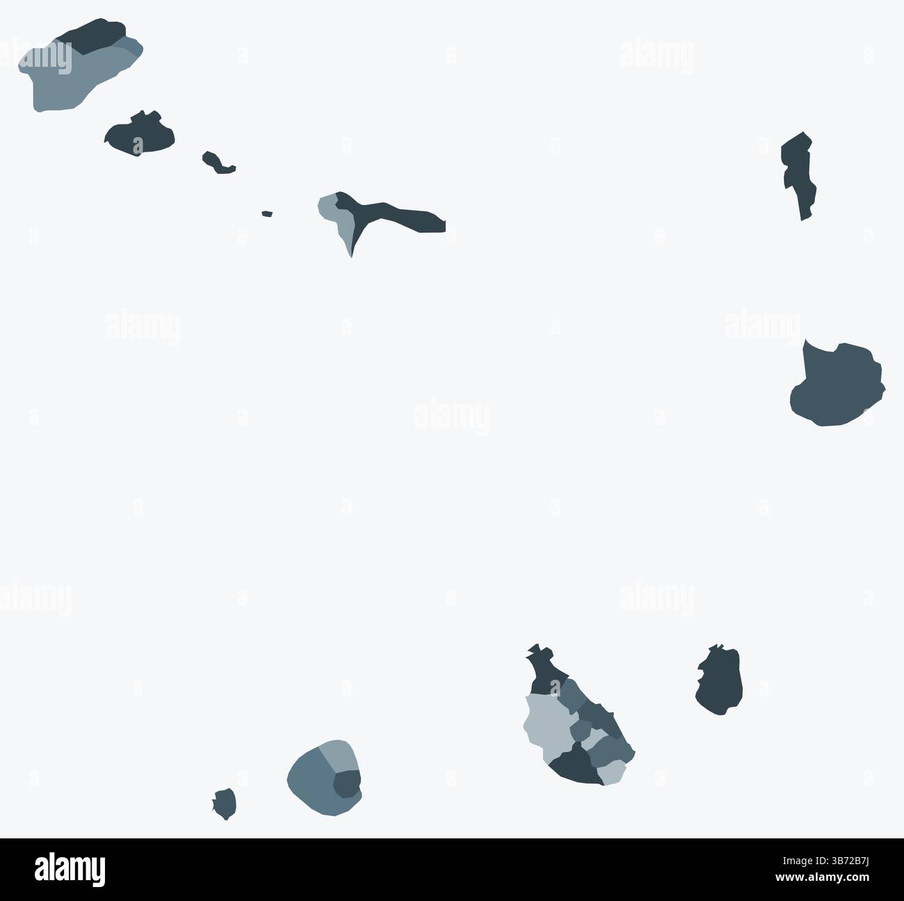 Map of Cabo Verde with regions. Just a simple country border map with ...