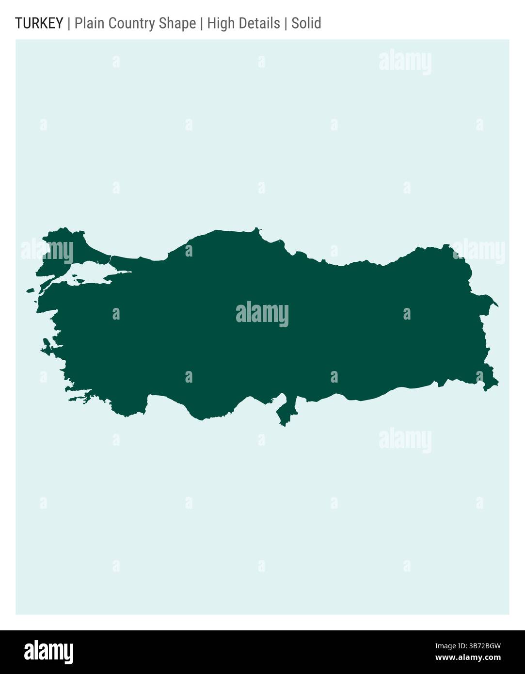 Turkey plain country map. High details. Solid style. Shape of Turkey ...