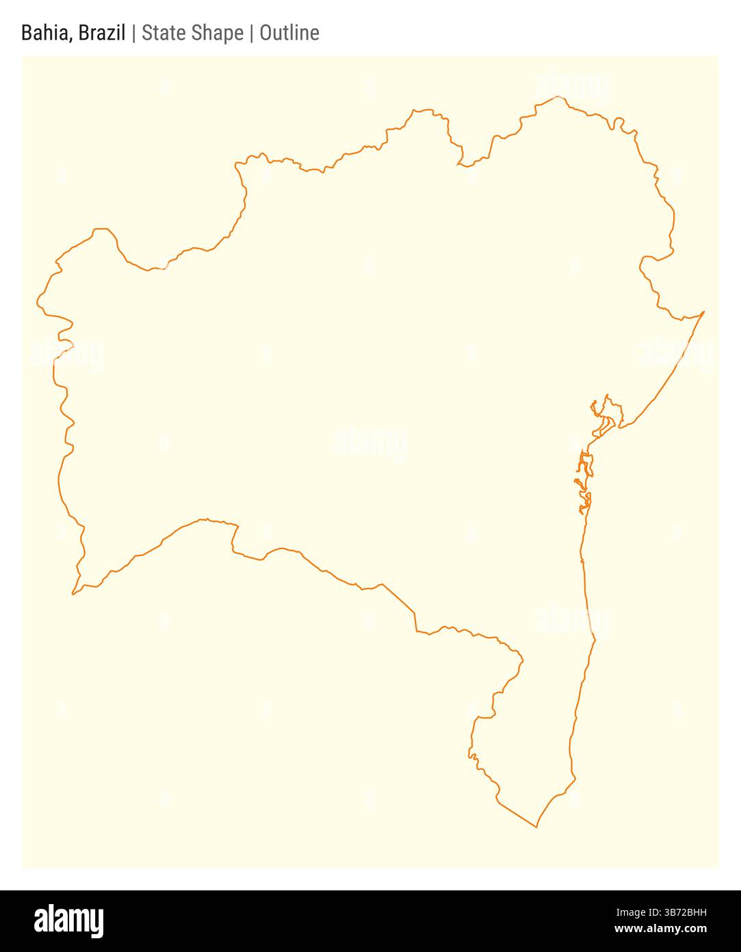 Bahia, Brazil. Simple vector map. State shape. Outline style. Border of ...