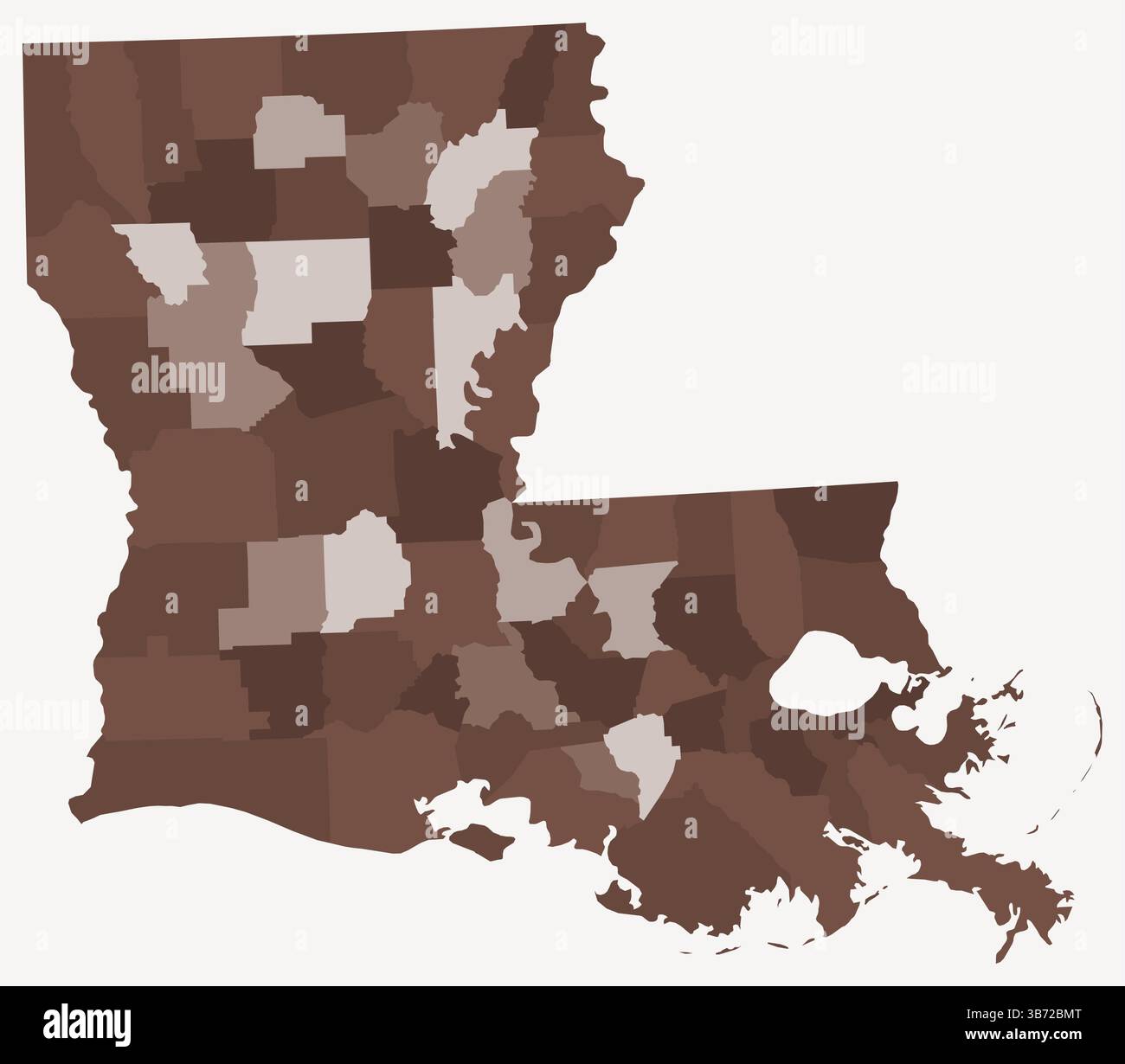 Louisiana county map hi-res stock photography and images - Alamy