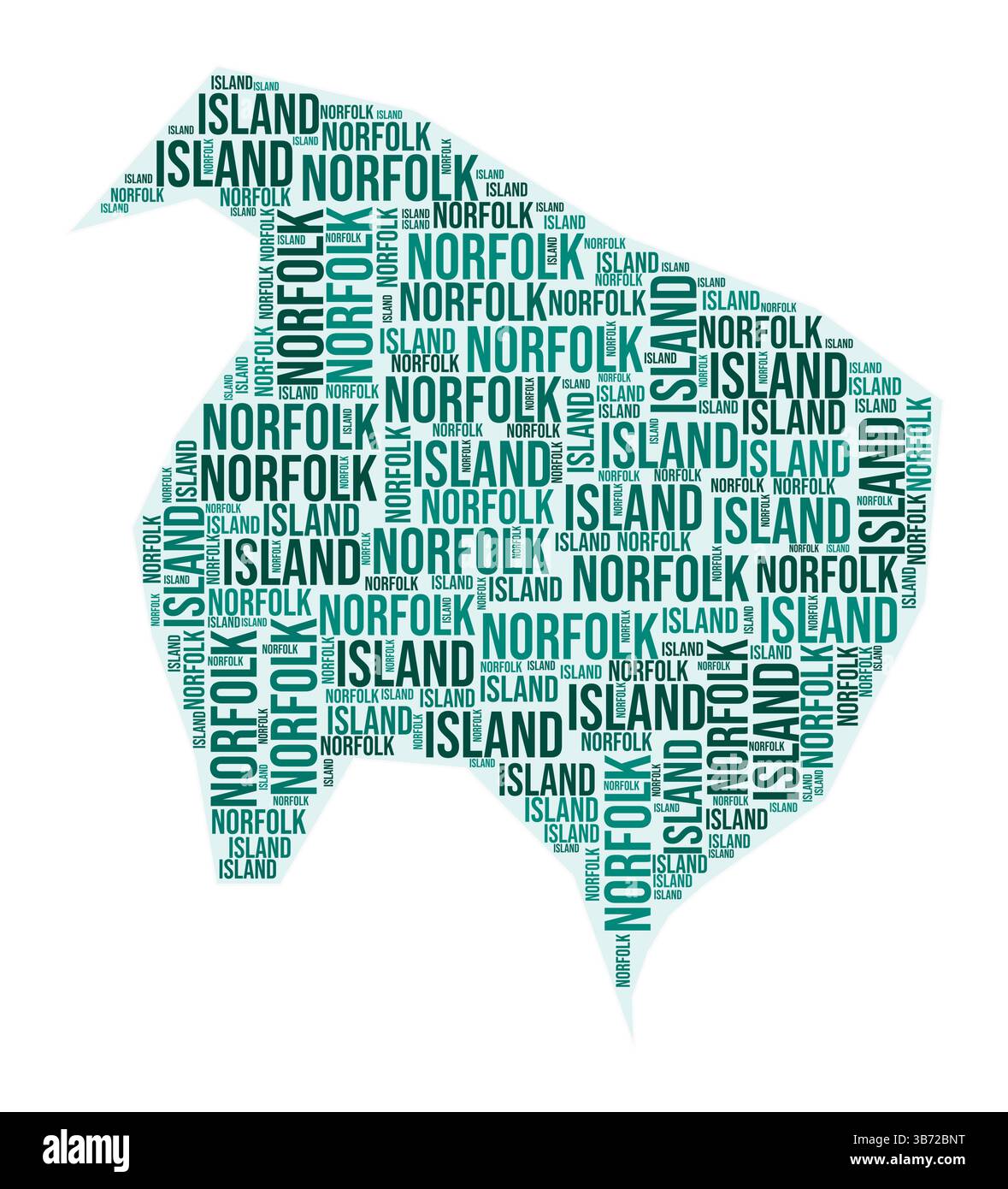Norfolk Island region word cloud. Country shape design. Norfolk Island ...