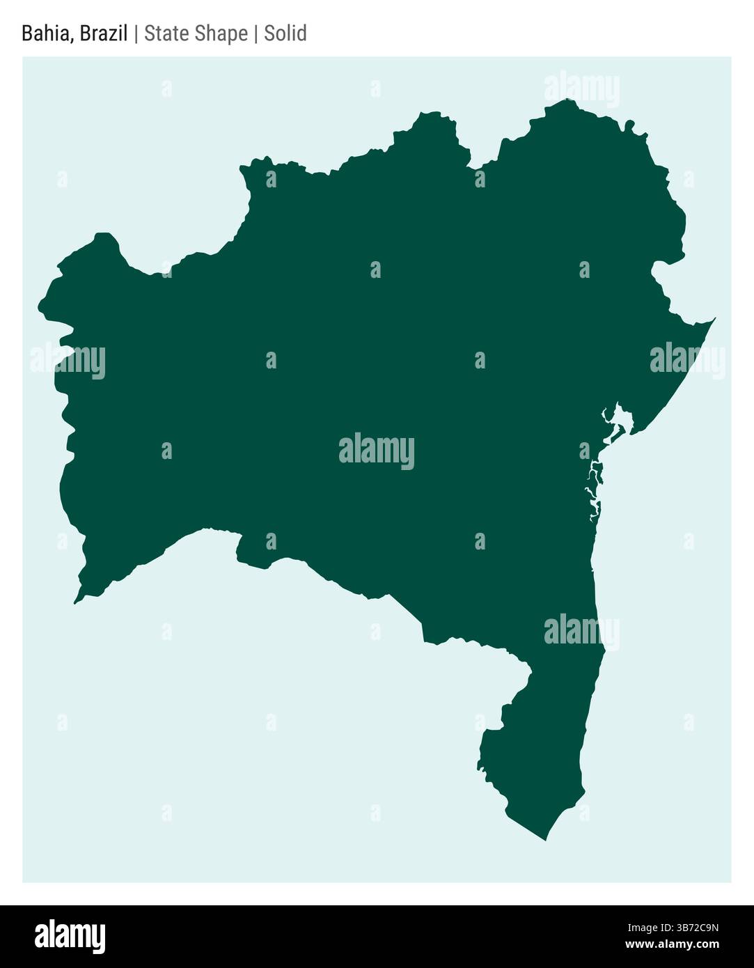 Bahia, Brazil. Simple vector map. State shape. Solid style. Border of Bahia. Vector illustration ...