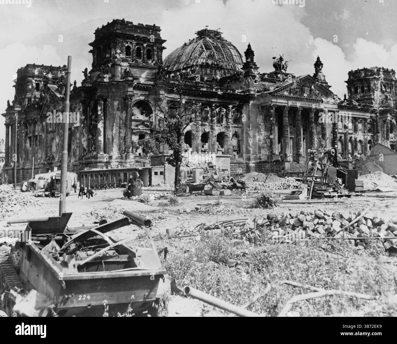 FILE - A view of the burned-out ruins of the German Reichstag in Berlin ...