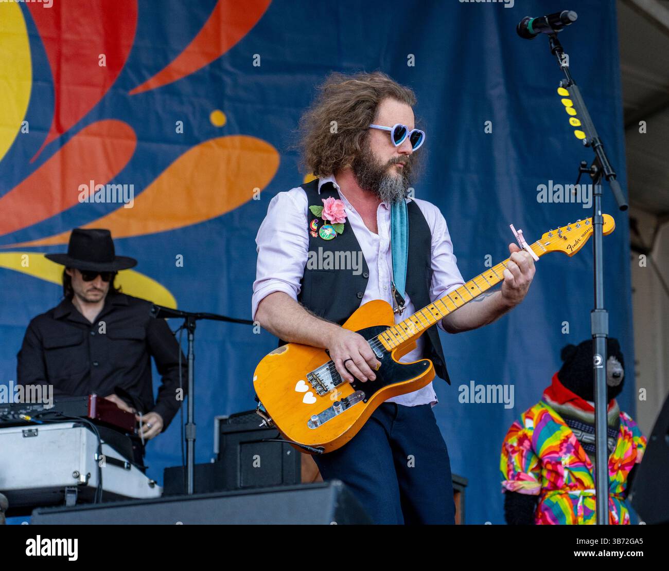 Bo Koster, left, and Jim James of My Morning Jacket performs during the ...