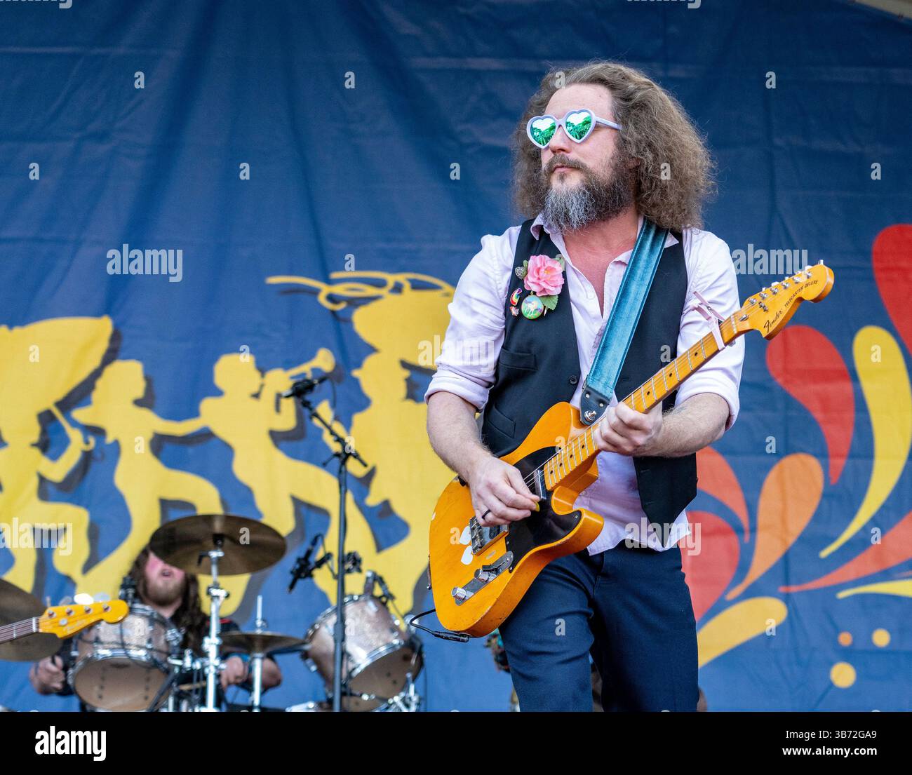 Jim James, left, and Bo Koster of My Morning Jacket perform during the ...