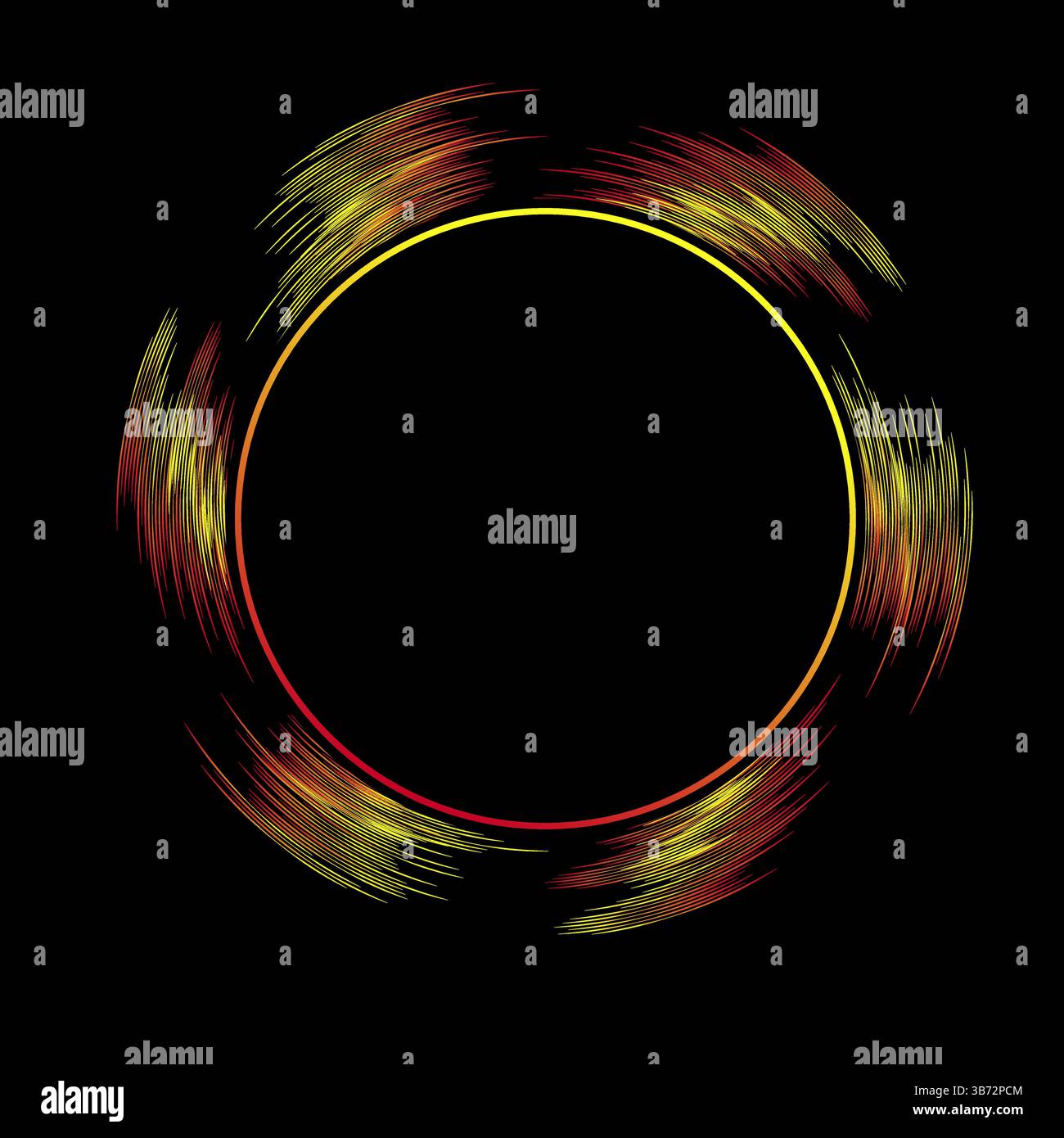 Neon rotating glowing black hole frame with flaming turning tunnel ...