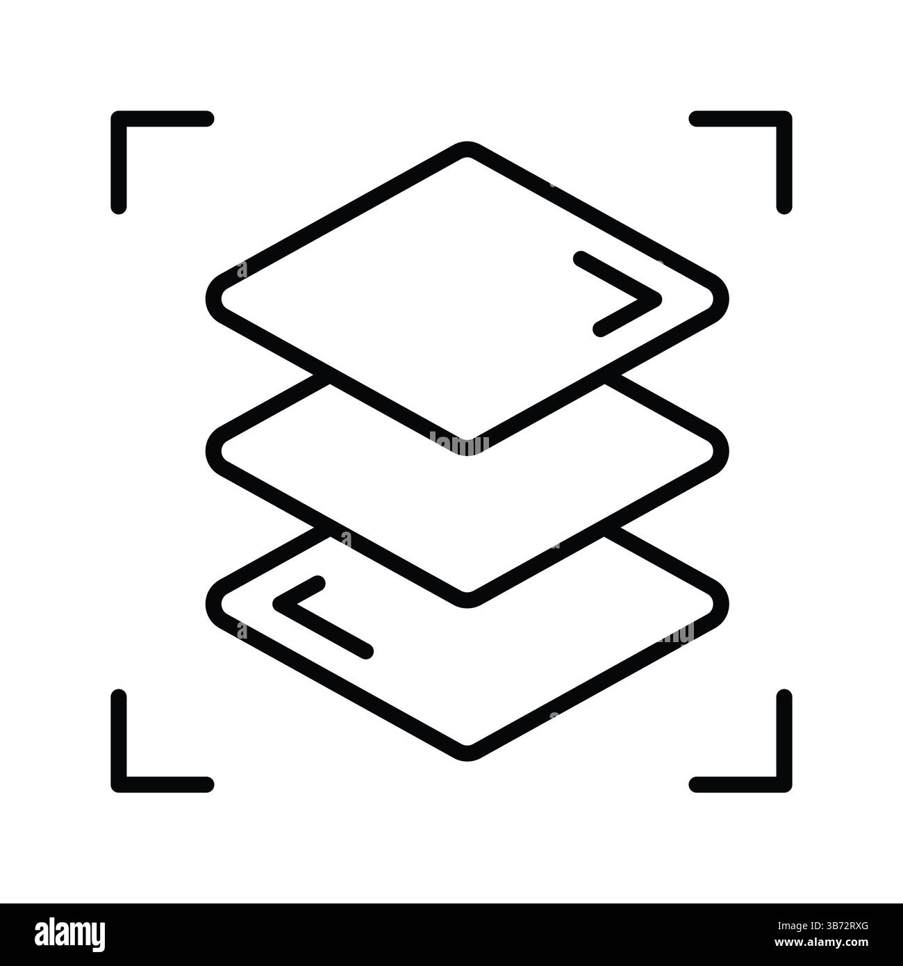 Arrangement things on layers, Three layers stacked on top of each other ...