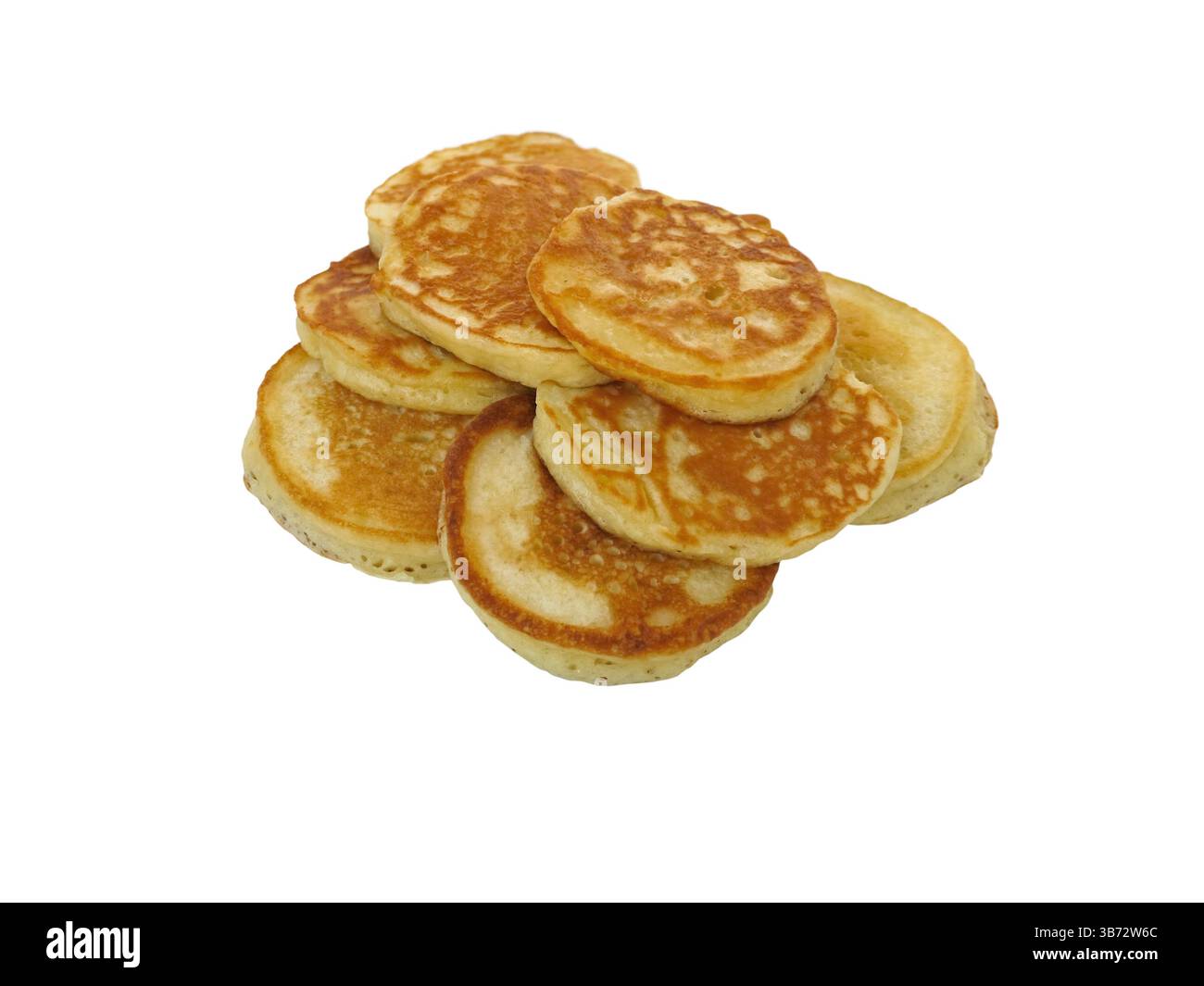 Stack of fluffy golden pancakes traditional homemade breakfast food ...