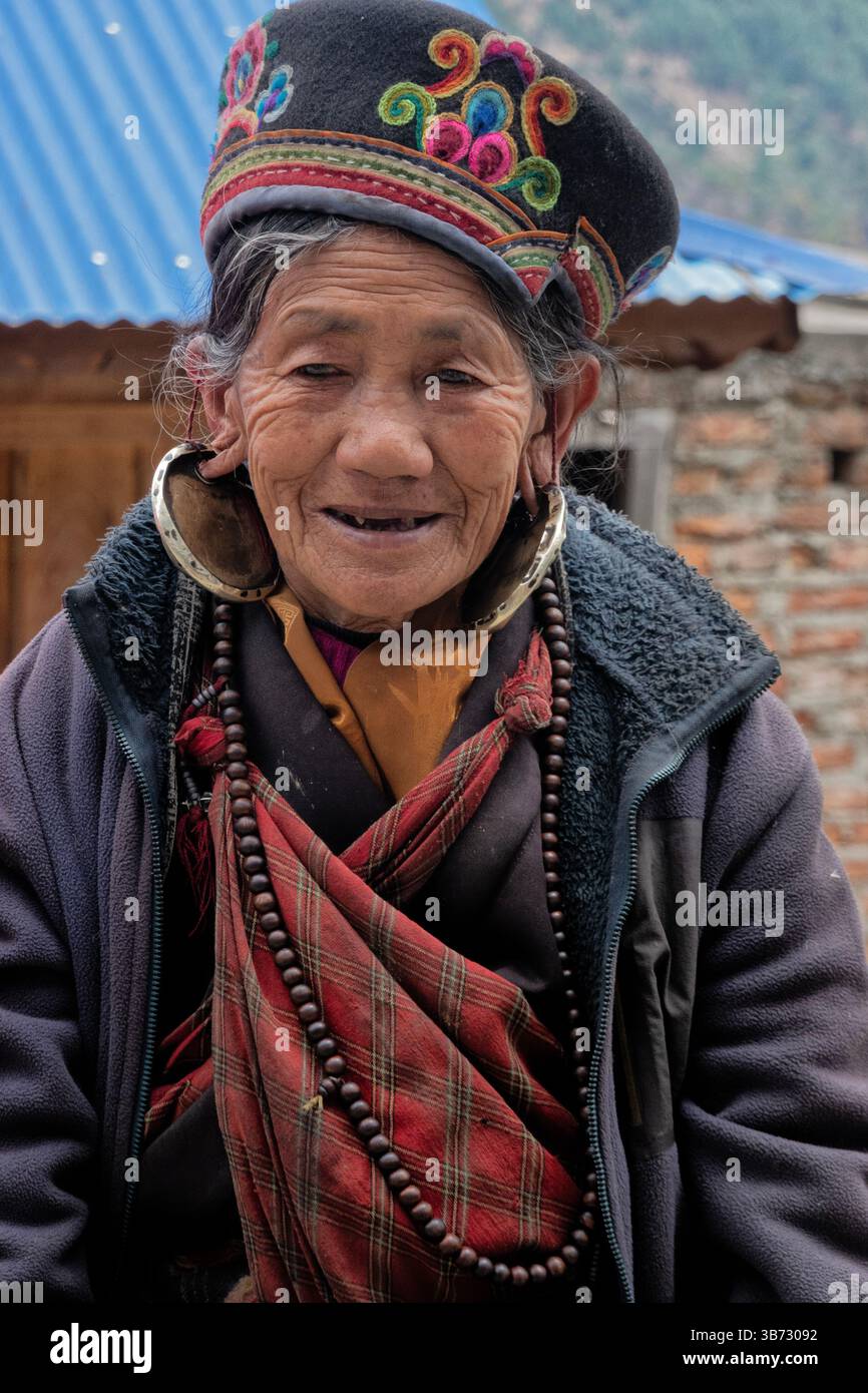 Traditional Tamang woman on the Tamang Heritage Trail, Thuman, Nepal ...