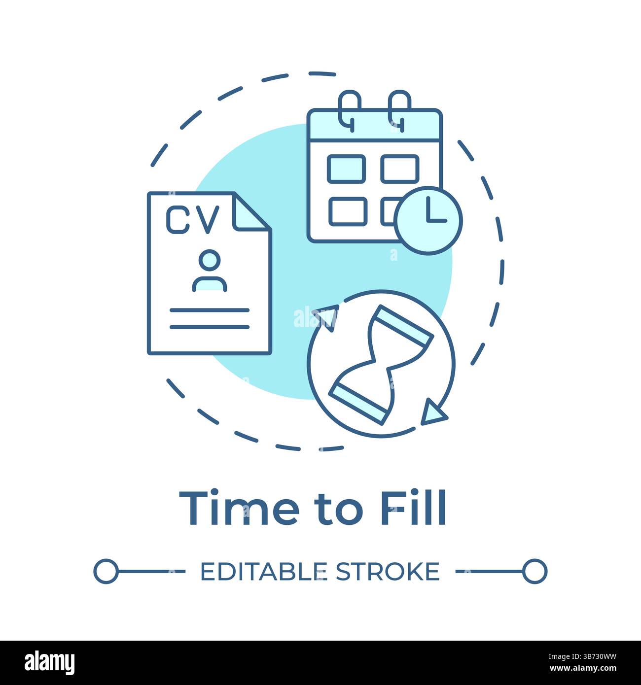 Time to fill soft blue concept icon Stock Vector Image & Art - Alamy