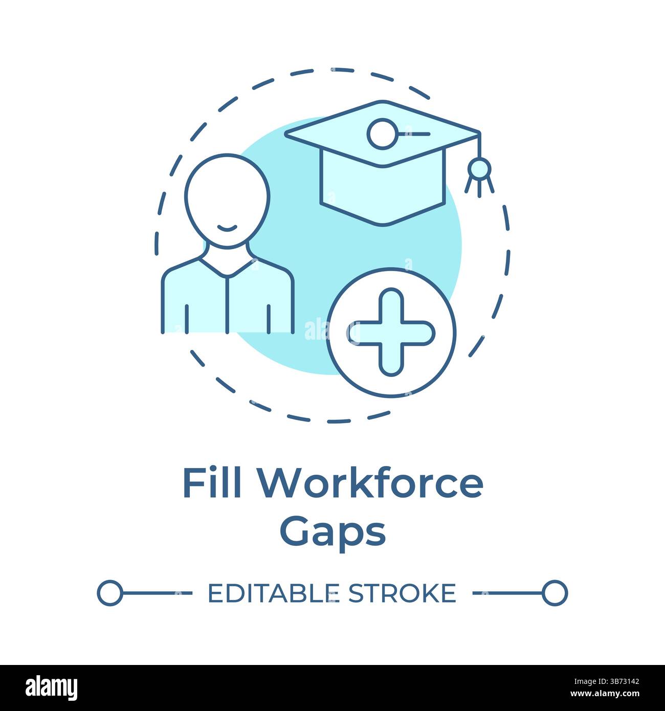 Filling workforce gaps soft blue concept icon Stock Vector Image & Art ...
