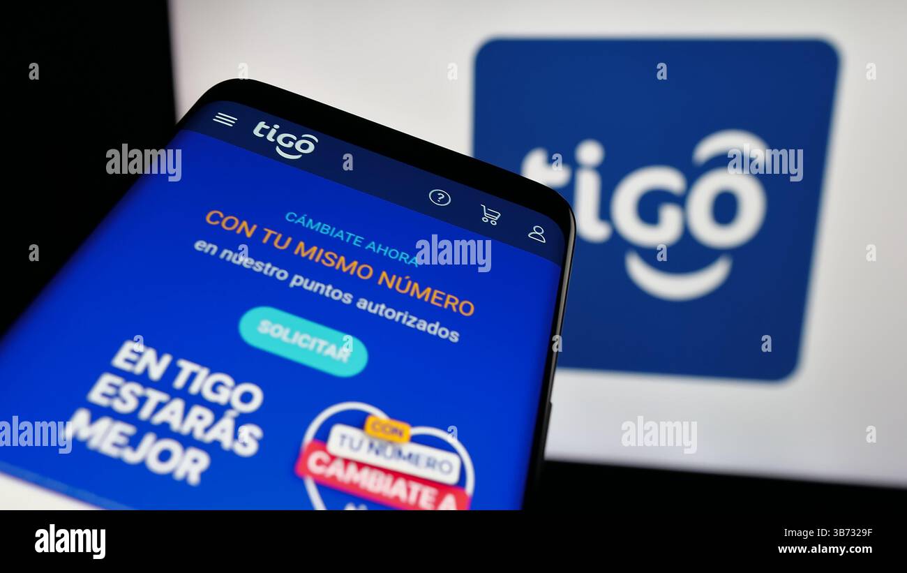 Germany. 7th Apr, 2025. In this photo illustration, a mobile phone with ...