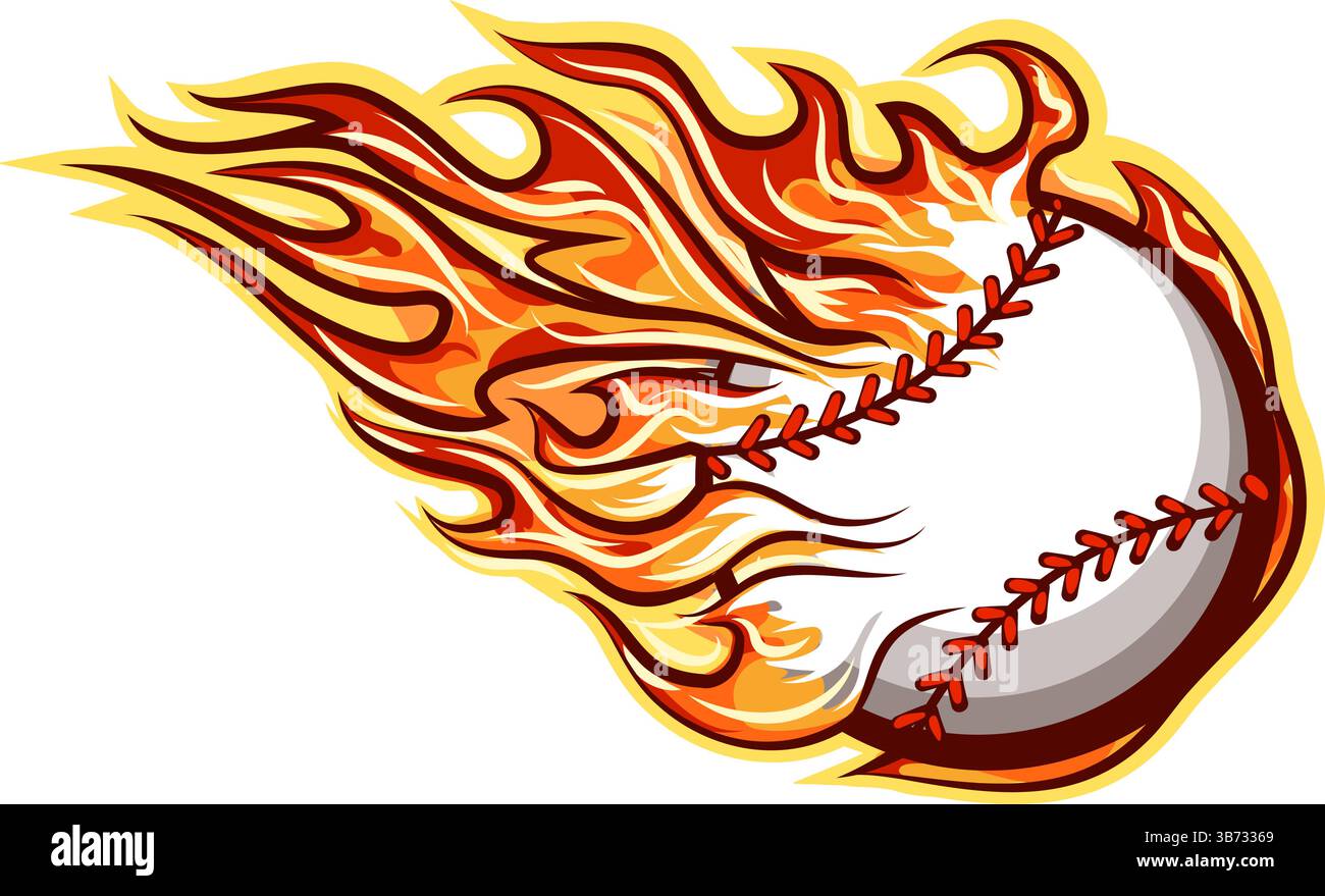 Baseball ball in fire Stock Vector Image & Art - Alamy