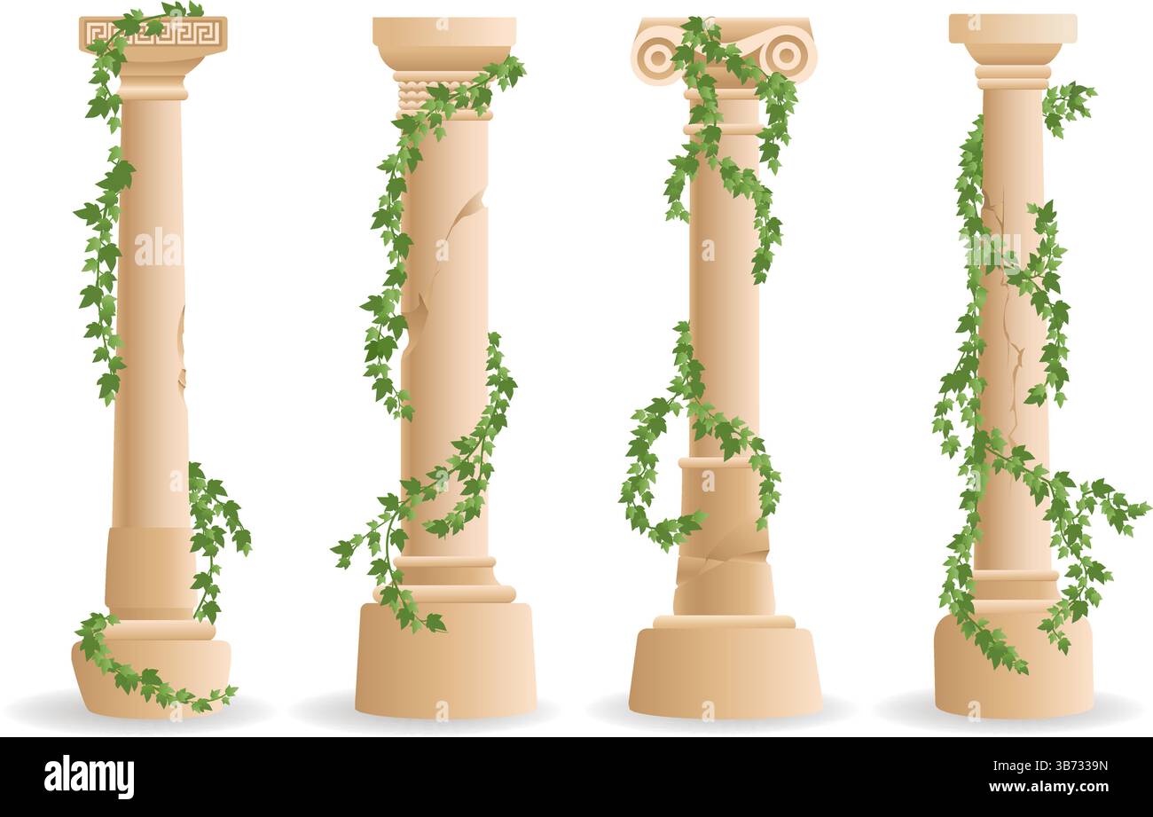 Ancient greek column with ivy Stock Vector Image & Art - Alamy