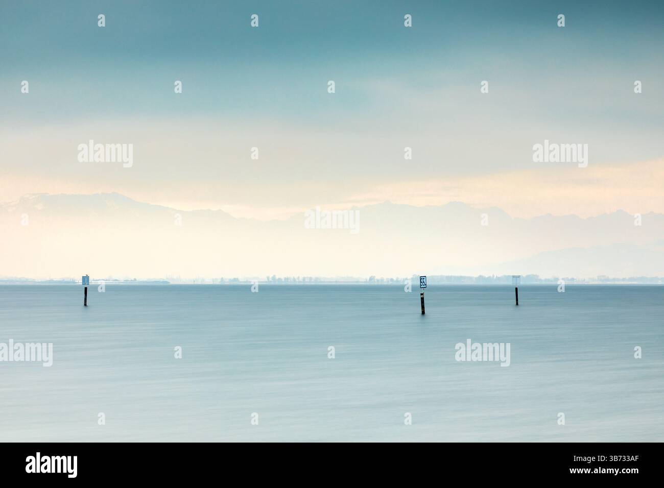 Navigation mark in Lake Constance at Wasserburg, Bavaria, Germany Stock ...