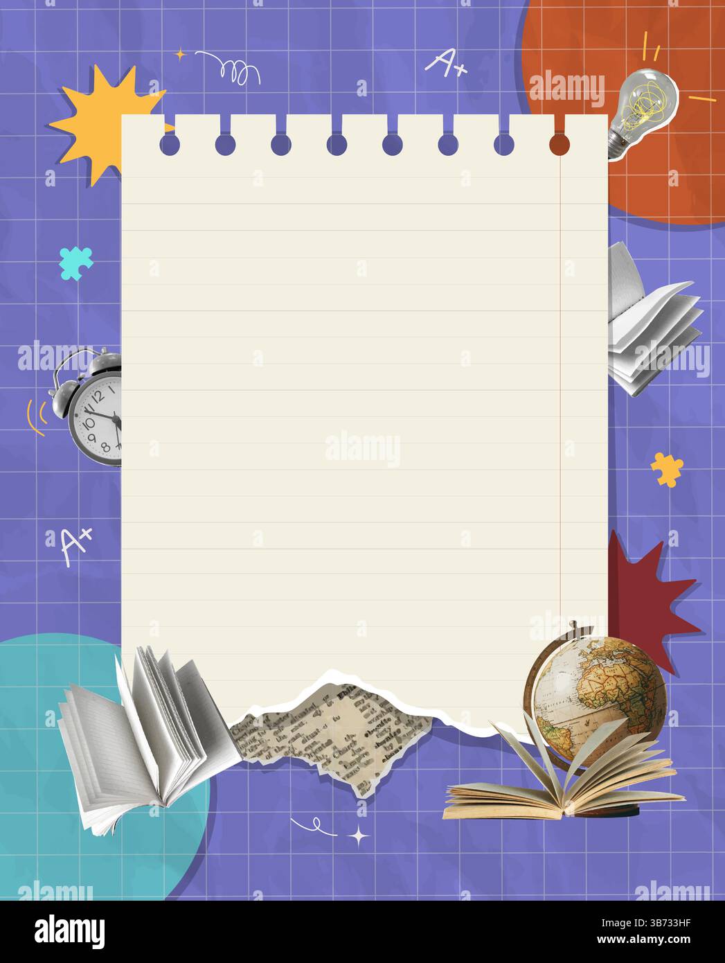 Back to school creative blank template for notes and ideas. Vector ...