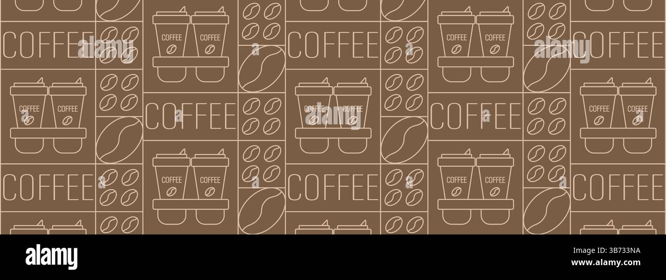 Coffee geometric pattern of lines. Abstract seamless background for ...