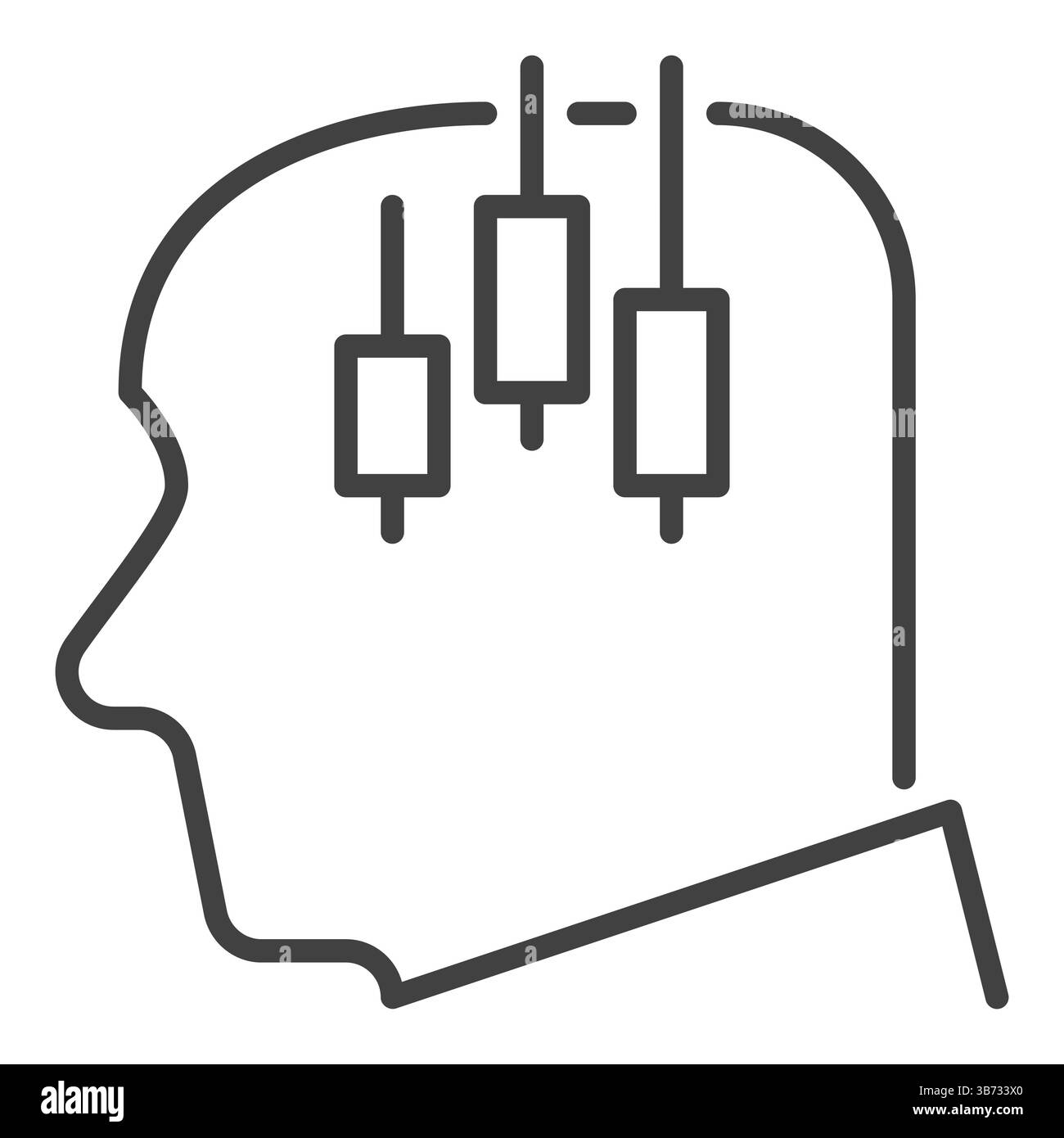 Candlestick Pattern inside human head vector concept linear icon or symbol Stock Vector Image ...