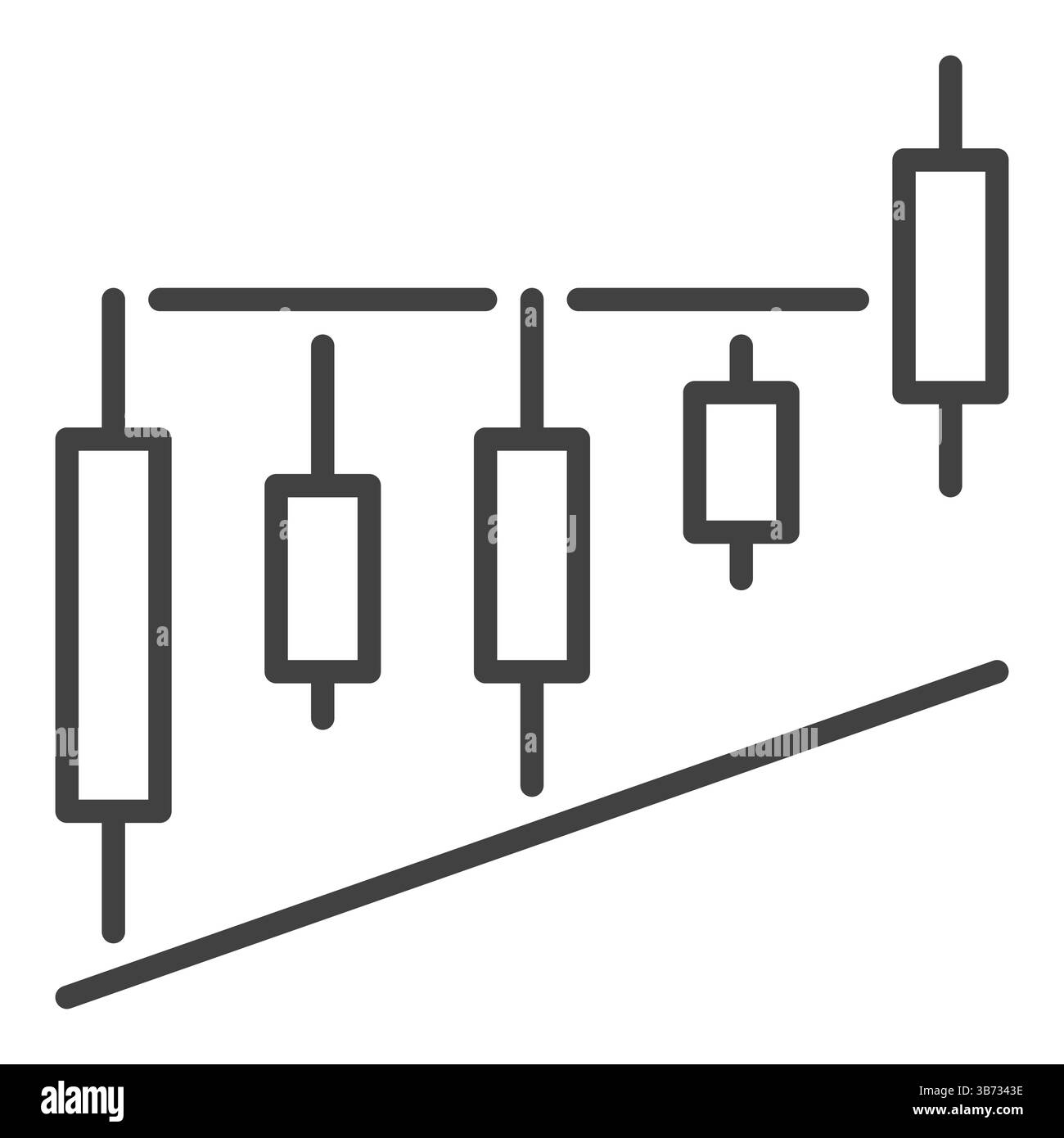 Level Breakout Candlestick Chart vector concept icon or sign in outline ...