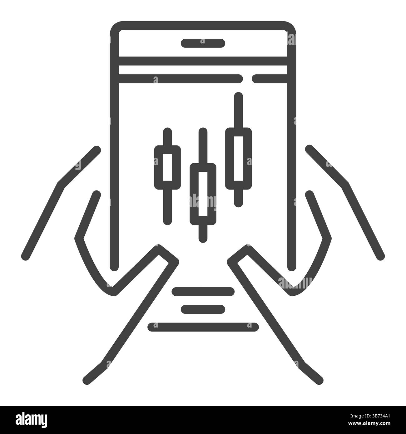 Candlestick Pattern on smartphone screen vector mobile trading concept ...