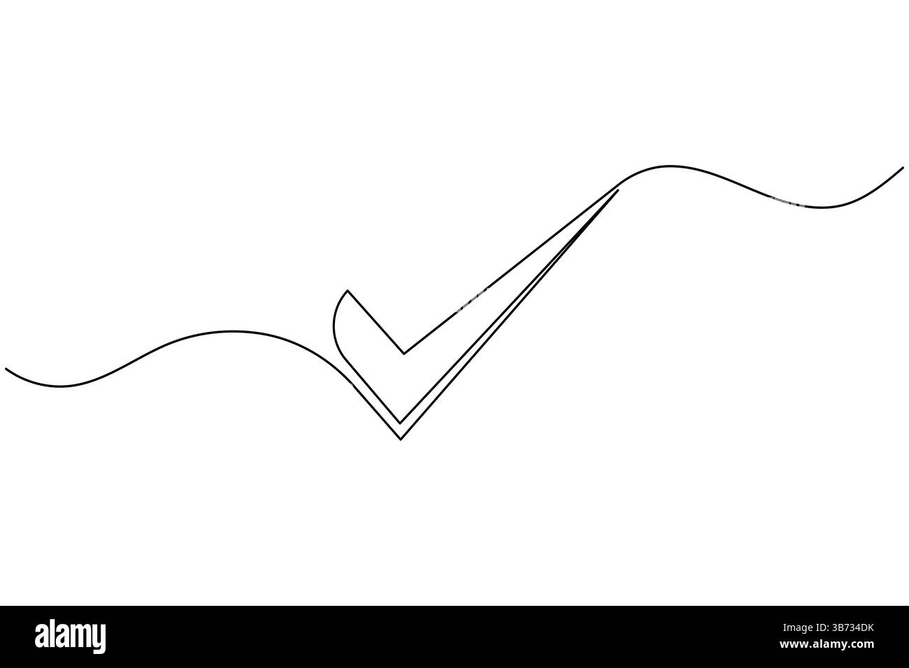Check mark icon continuous one line drawing and minimalist style isolate outline vector Stock ...