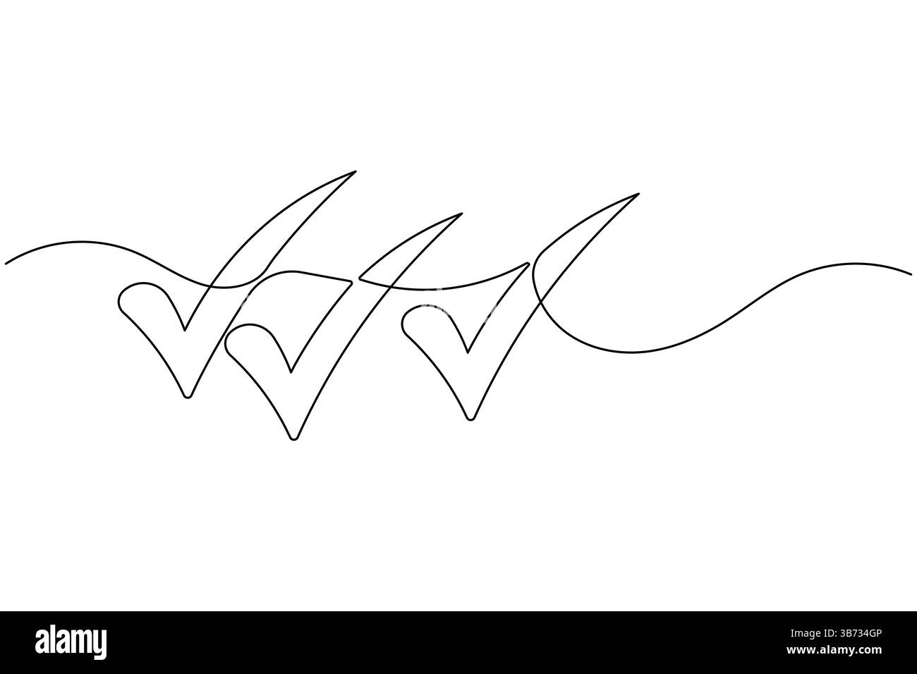 Check mark icon continuous one line drawing and minimalist style ...