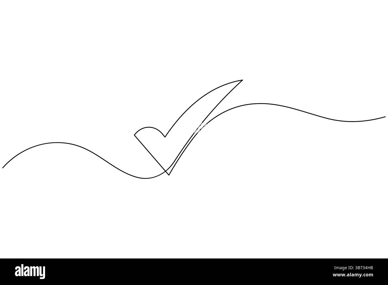 Check mark icon continuous one line drawing and minimalist style ...