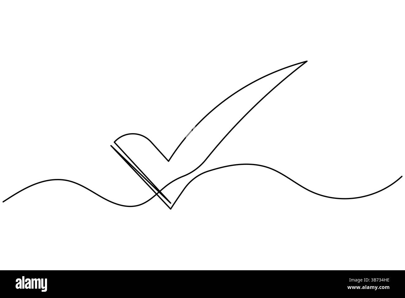 Check mark icon continuous one line drawing and minimalist style ...