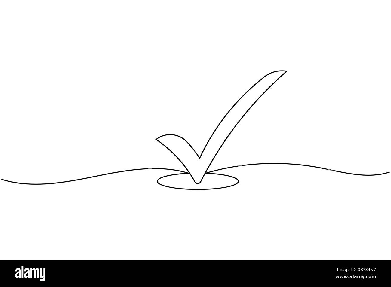 Check mark icon continuous one line drawing and minimalist style ...