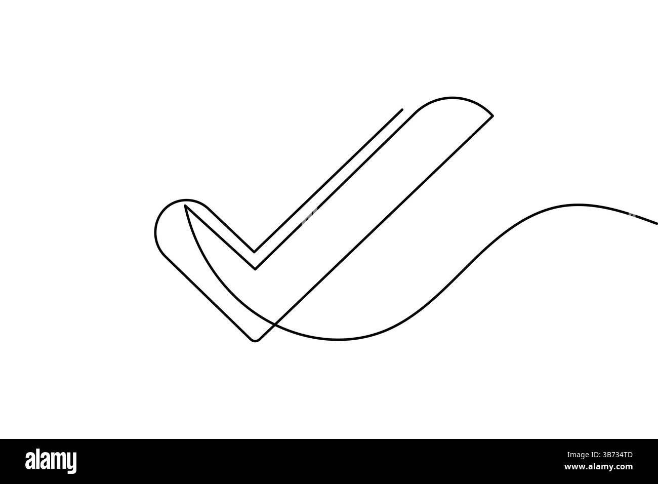Check mark icon continuous one line drawing and minimalist style ...