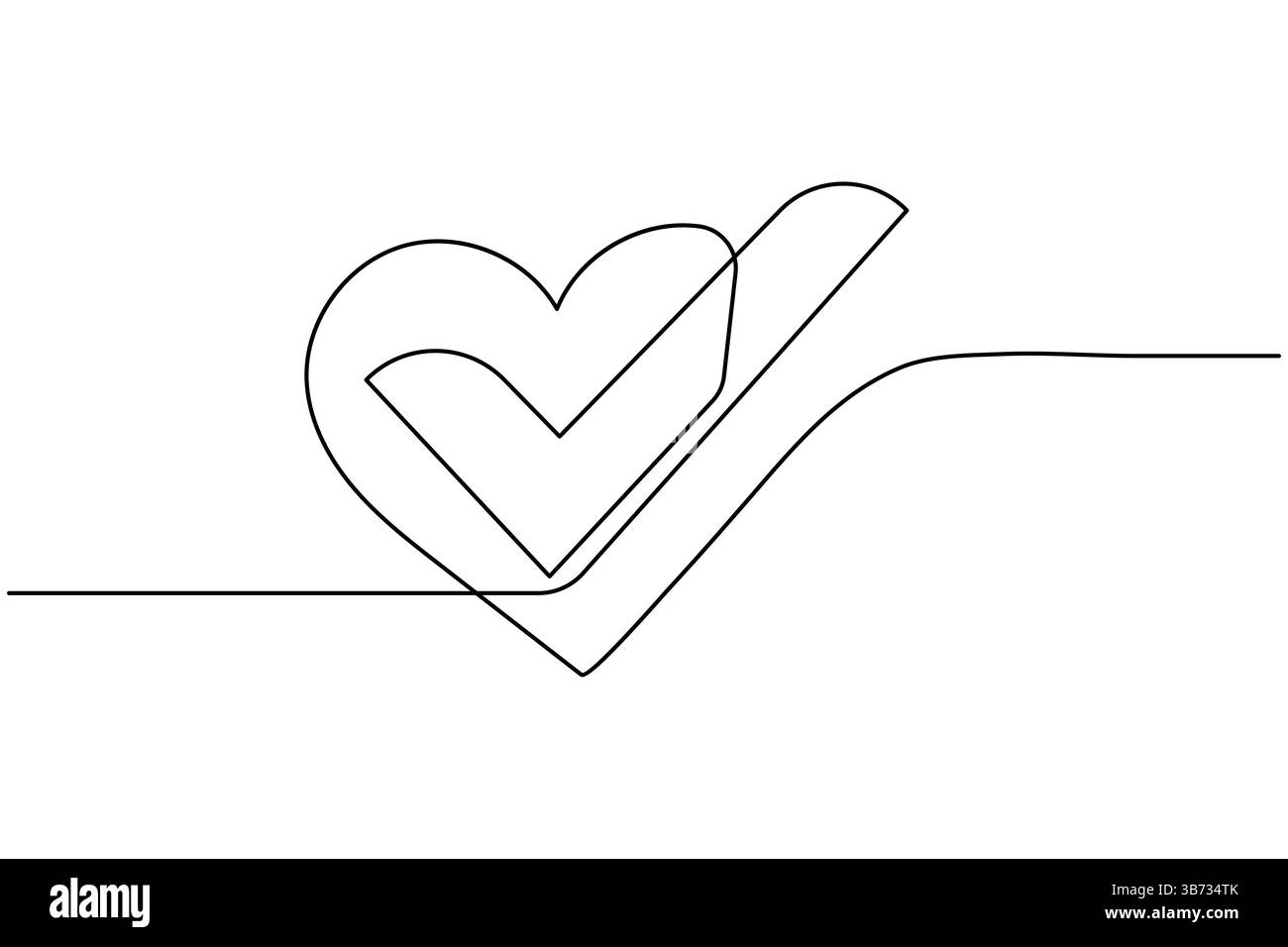 Check mark icon continuous one line drawing and minimalist style ...