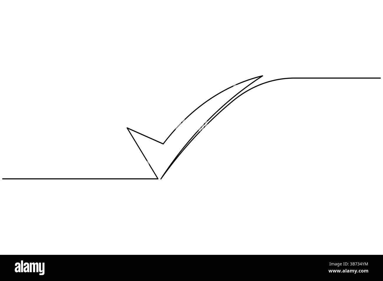 Check mark icon continuous one line drawing and minimalist style ...