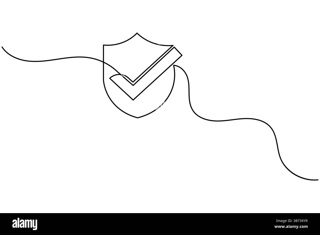 Check mark icon continuous one line drawing and minimalist style ...