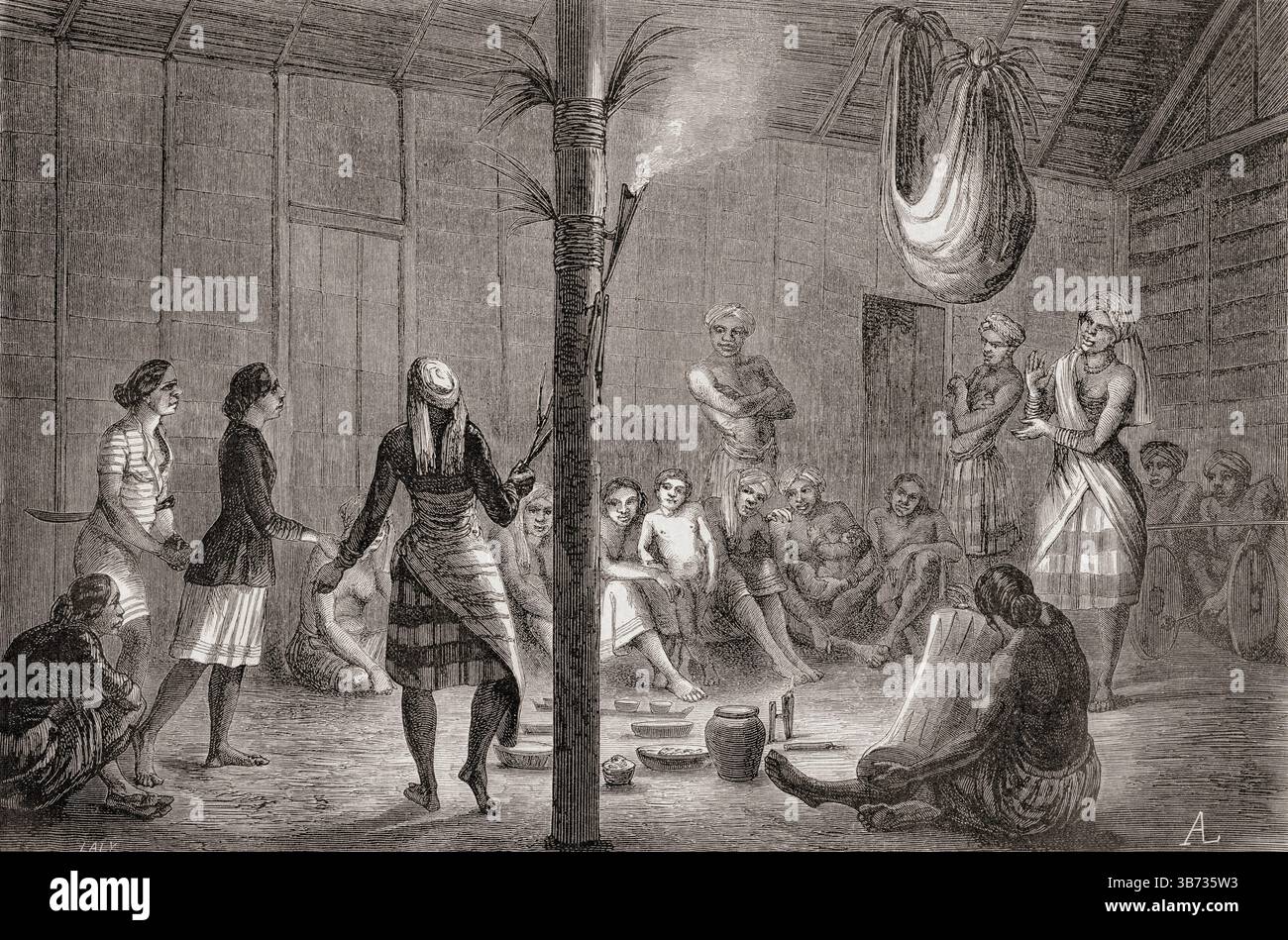 Party given to the first white man to visit members of the Biadjous ...