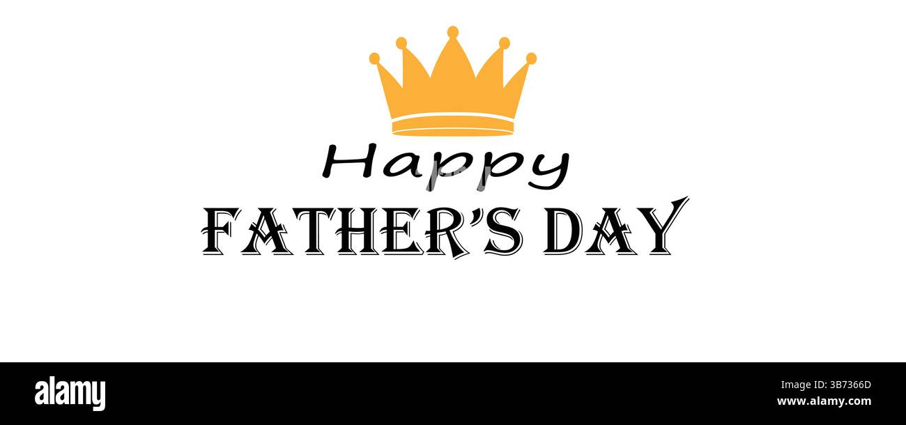 Happy Father's Day Greeting Card. King of Our Family. Vector Graphics ...