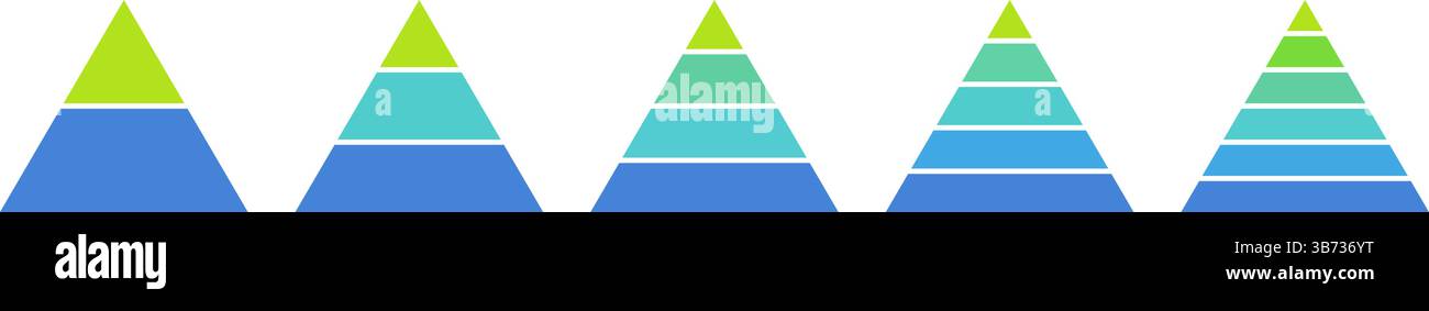 Levels of triangular pyramid. Half triangle pyramid chart. Maslow layer ...
