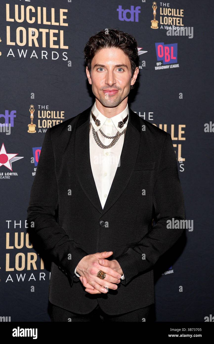 New York, USA. Ny. 04th May, 2025. Nick Adams at arrivals for The 2025 Lucille Lortel Awards ...