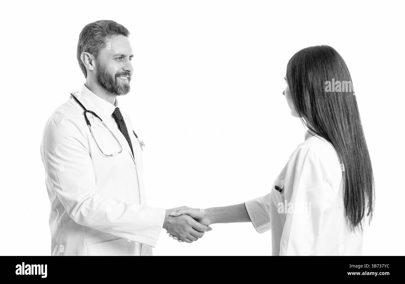 hospital teamwork collaboration. successful treatment. doctor handshake ...