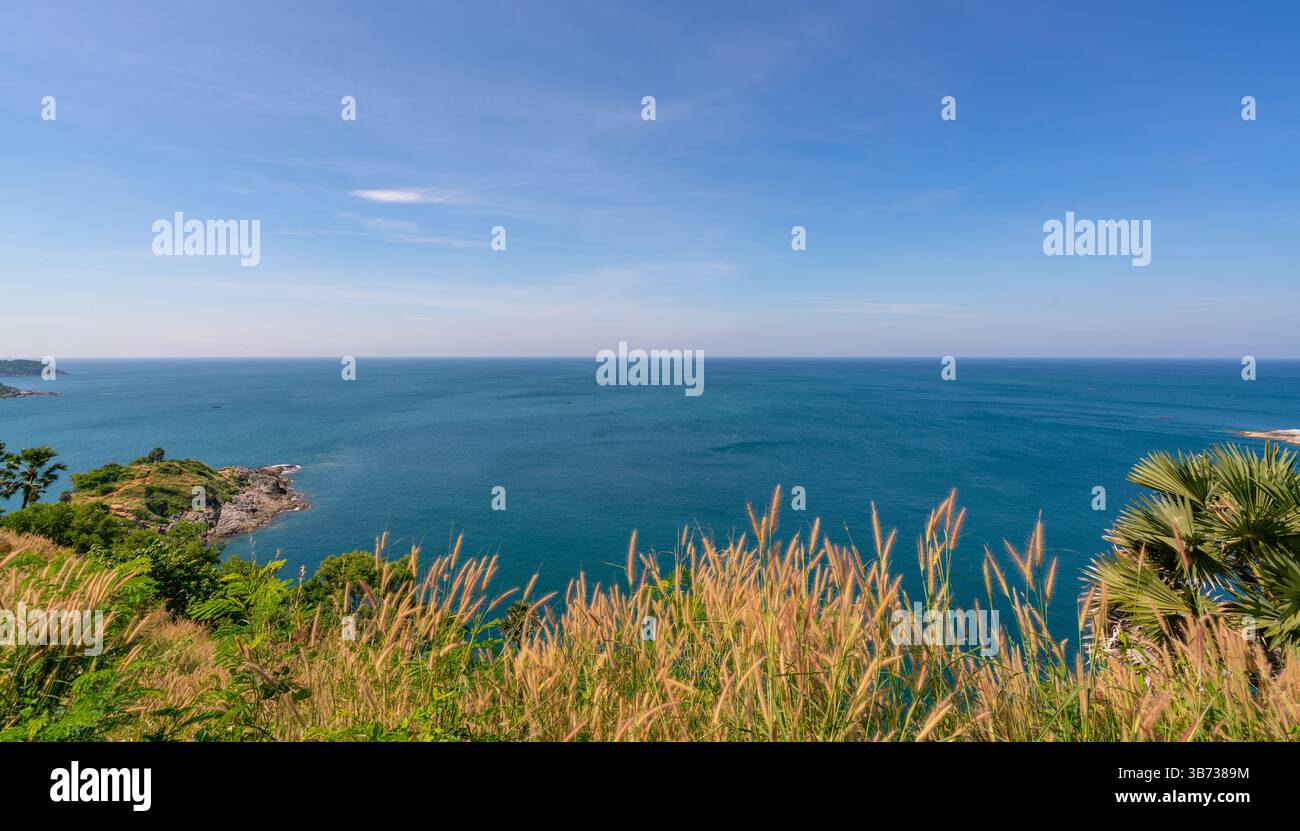 Natural sea landscape view background from Promthep Cape viewpoint ...
