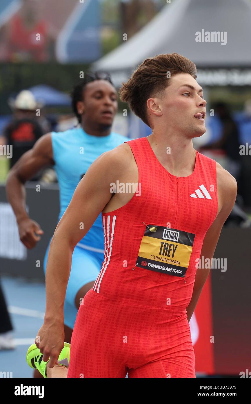Trey Cunningham won the Men’s 100 meters at the Ansin Sports Complex ...