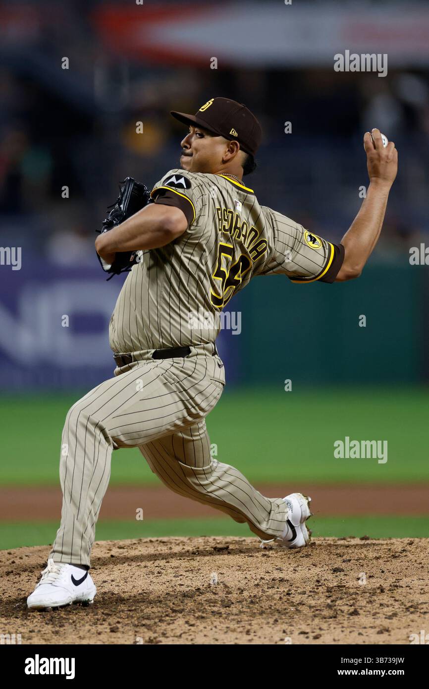 PITTSBURGH, PA - MAY 02: San Diego Padres pitcher Jeremiah Estrada (56 ...