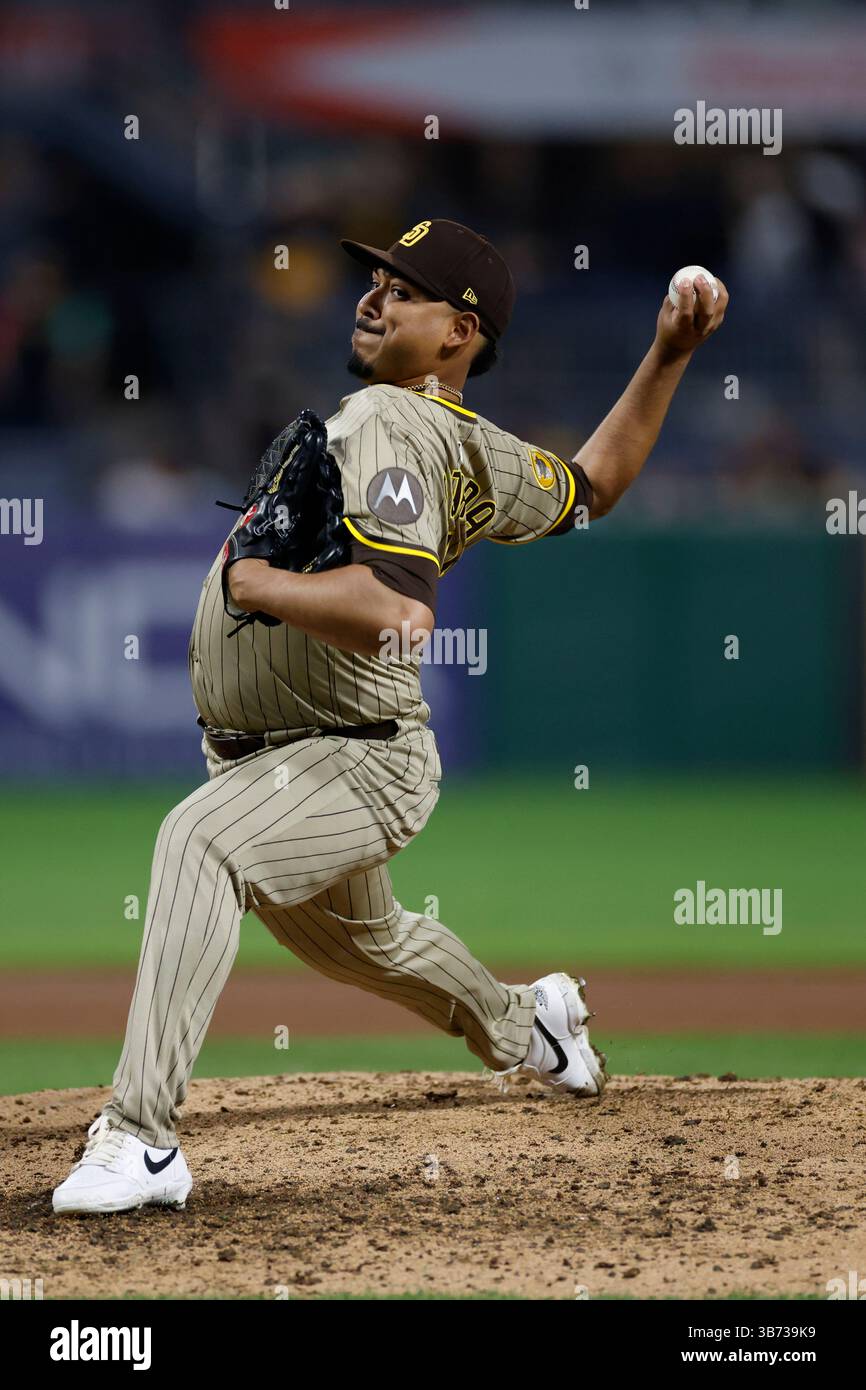 PITTSBURGH, PA - MAY 02: San Diego Padres pitcher Jeremiah Estrada (56 ...