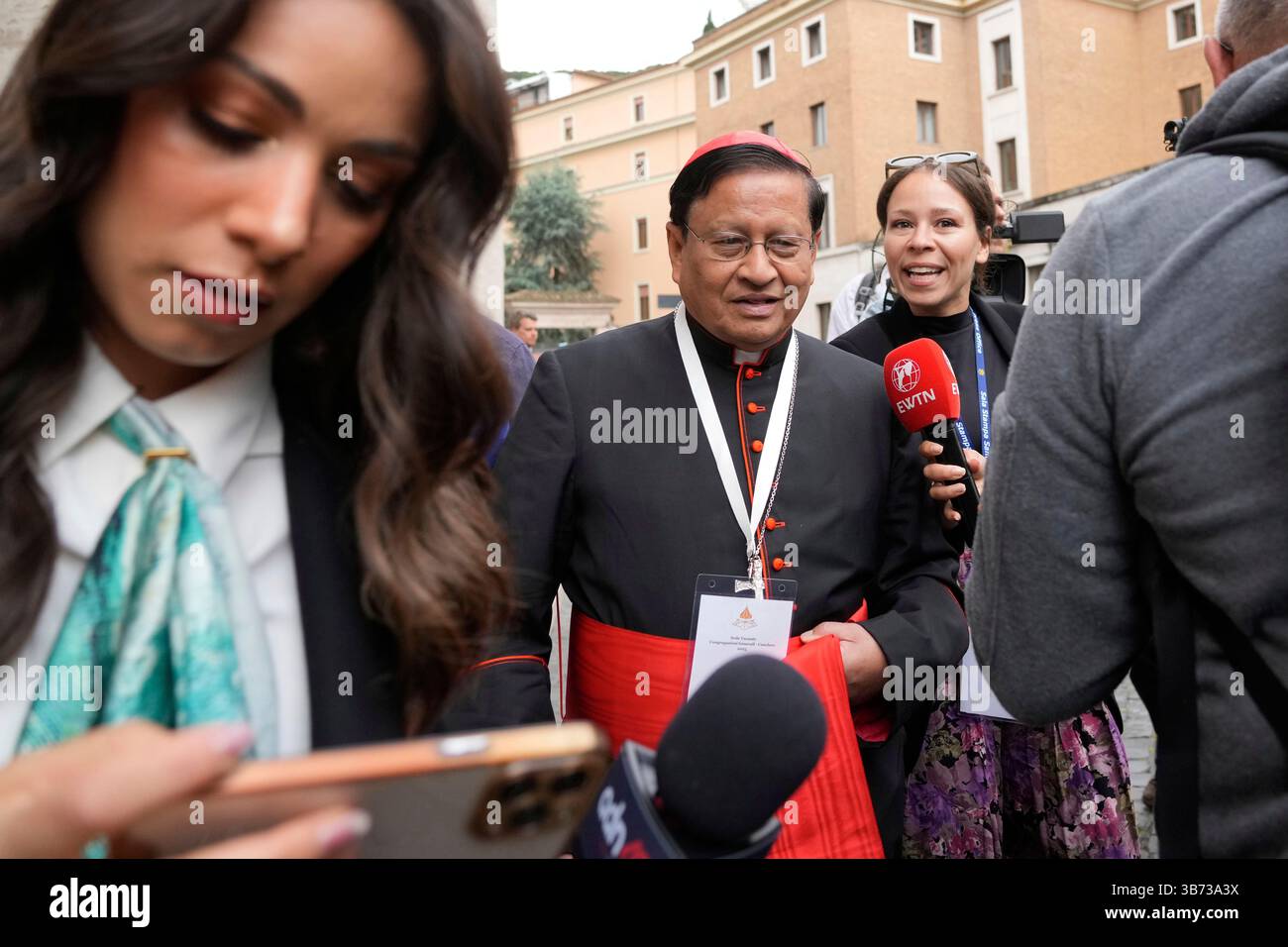 Cardinal Charles Maung Bo arrives at the Vatican, Monday, May 5, 2025 ...